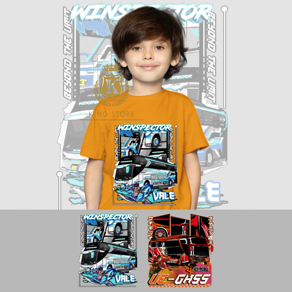 Jual kaos bus winspektor anak laki laki / BAJU bus vegas jb5 usia 4 5 6 7 8 9 10 11 12 tahun ...