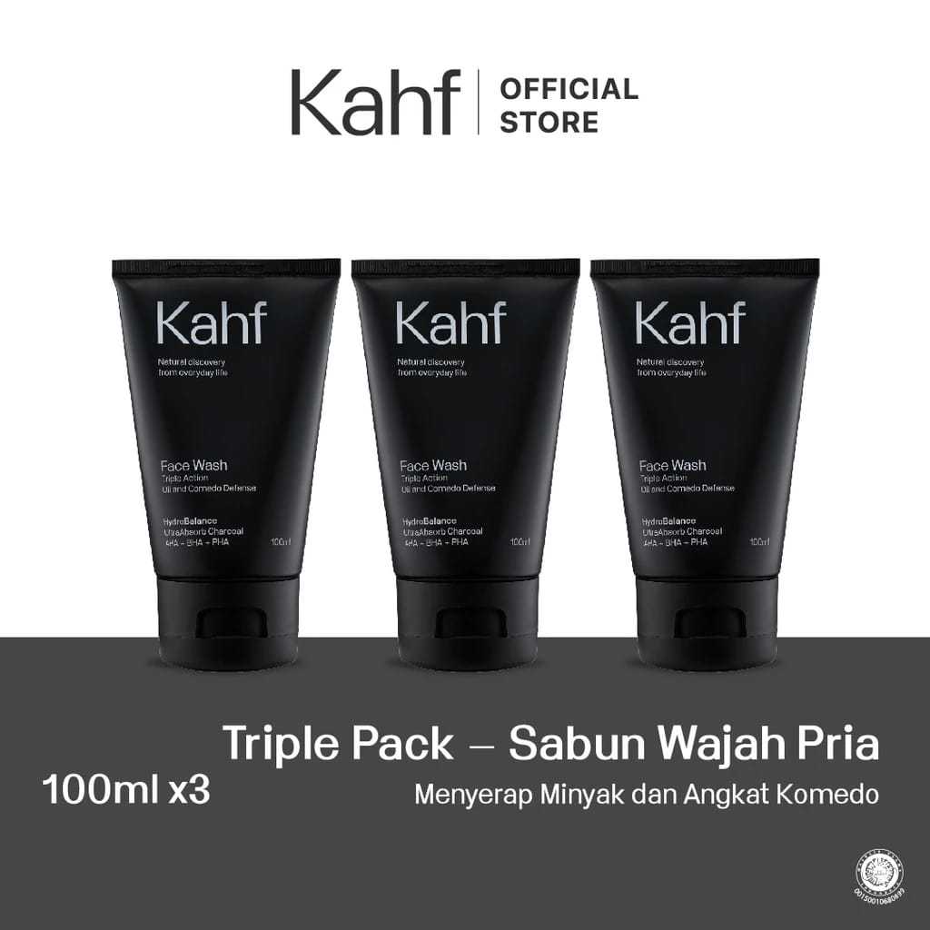 Jual Kahf Triple Action Oil And Comedo Defense Face Wash 100 ml Triple ...