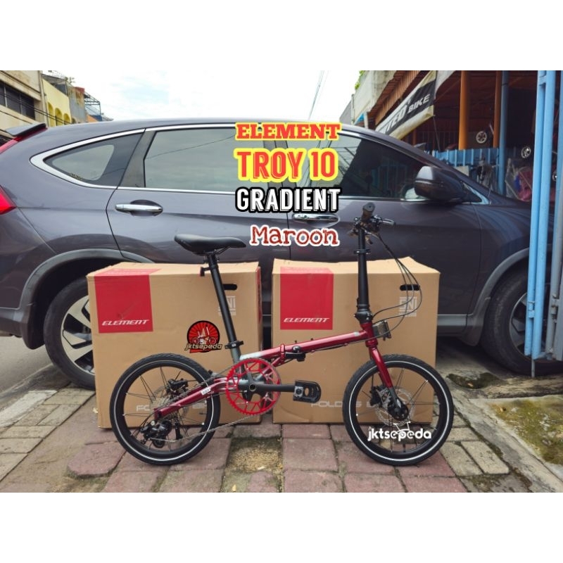 Jual Sepeda Lipat Element Troy 10 Speed Gradient | Shopee Indonesia