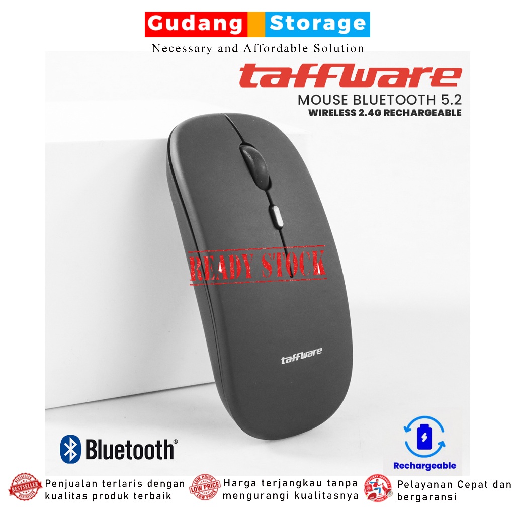 Jual [PROMO] MOUSE WIRELESS Taffware Mouse Bluetooth 5.0 & Wireless 2 ...