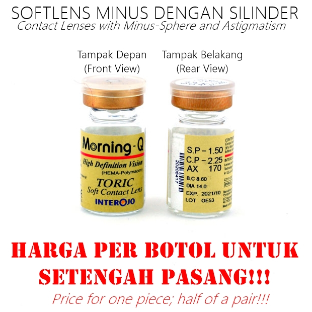 Jual Morning-Q Eyecon Eye Con Clear Toric untuk Silinder atau Toric ...