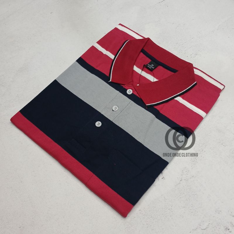 Jual Kaos Salur Kerah Pria Dewasa Motif Garis Garis Salur Afada Berkerah Wangki Lengan Pendek ...