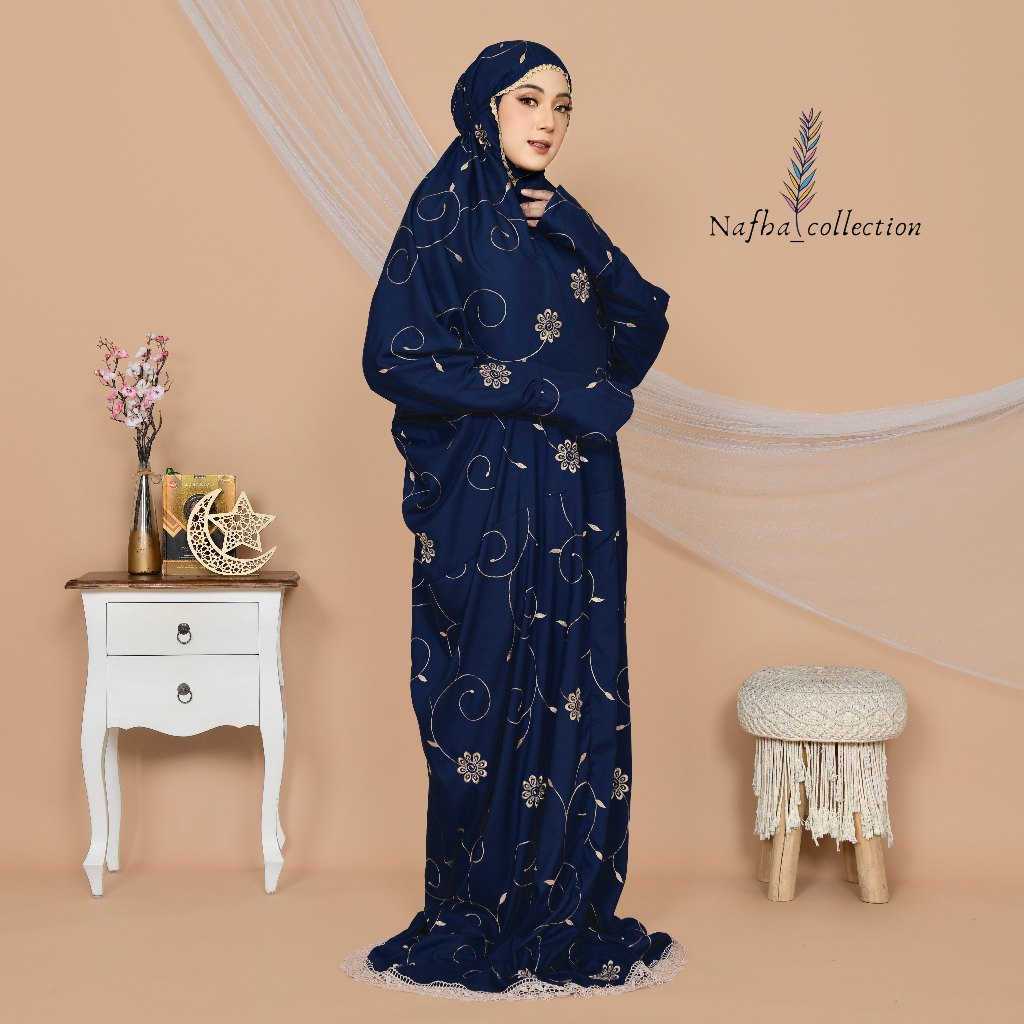 Jual NAFHA - Mukena Terusan Dewasa Mukenah Lajuran Bordir Fatma ...