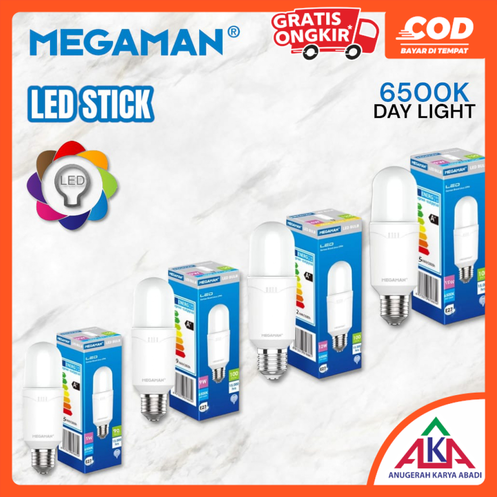 Jual MEGAMAN Bohlam Lampu LED STICK P Bulb 5 / 9 / 12 / 15 Watt Daylight Putih | Shopee Indonesia