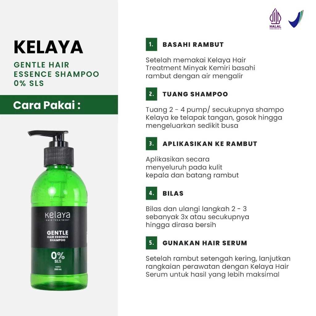 Jual Kelaya Gentle Hair Essence Shampoo Non SLS 250ml | Shopee Indonesia