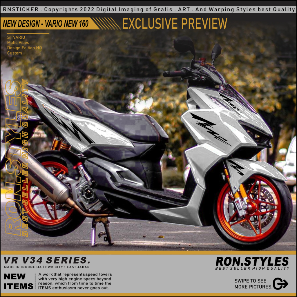 Jual VRV34 CUTTING STICKER STRIPING VARIO 160 NEW STRIPING VARIASI ...