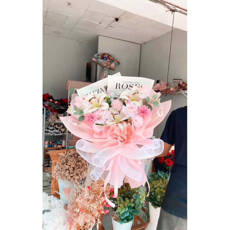 Jual buket korean bunga lily (size large) | Shopee Indonesia