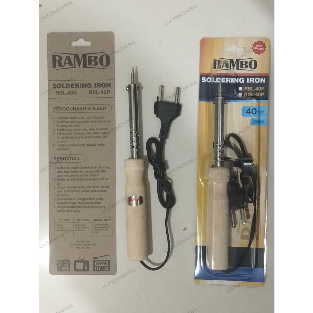 Jual RAMBO Soldering Iron 40 Watt RSL-40K Gagang Kayu Solder VISERO ...