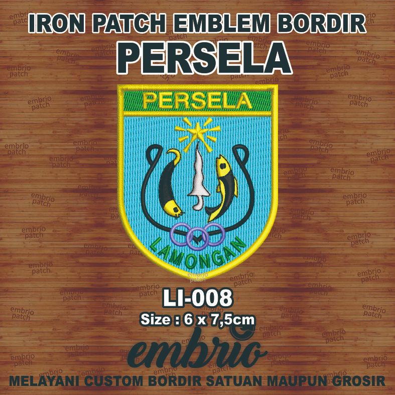 Jual LI-008 Patch PERSELA Lamongan FC Emblem Bordir Logo Jersey Ligina ...