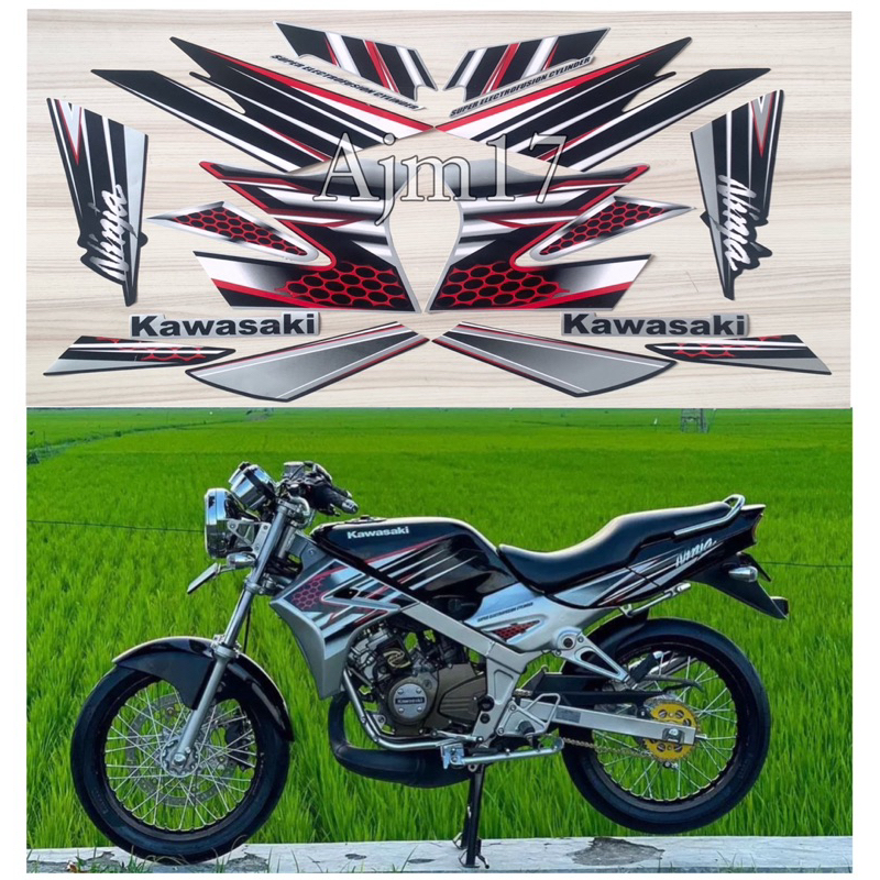Jual STIKER STRIPING MOTOR NINJA M 2007 2008 HITAM SILVER | Shopee ...