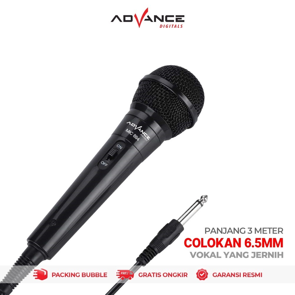 Jual Advance Mic Karaoke Profesional Dynamic Microphone Mic Kabel ...