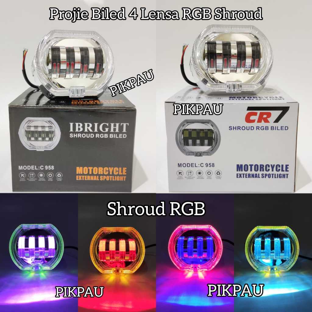 Jual Lampu Projie Biled 4 Lensa Shroud Senja RGB Running Dengan Devil Eye CR7/IBRIGHT Original ...