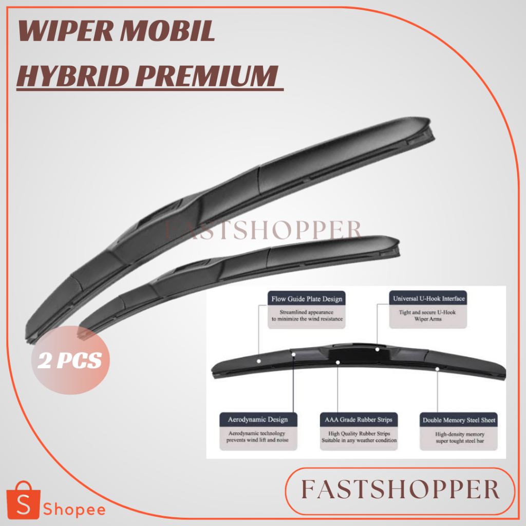 Jual WIPER MOBIL HYBRID PREMIUM 1 SET TOYOTA FORTUNER - HB | Shopee ...