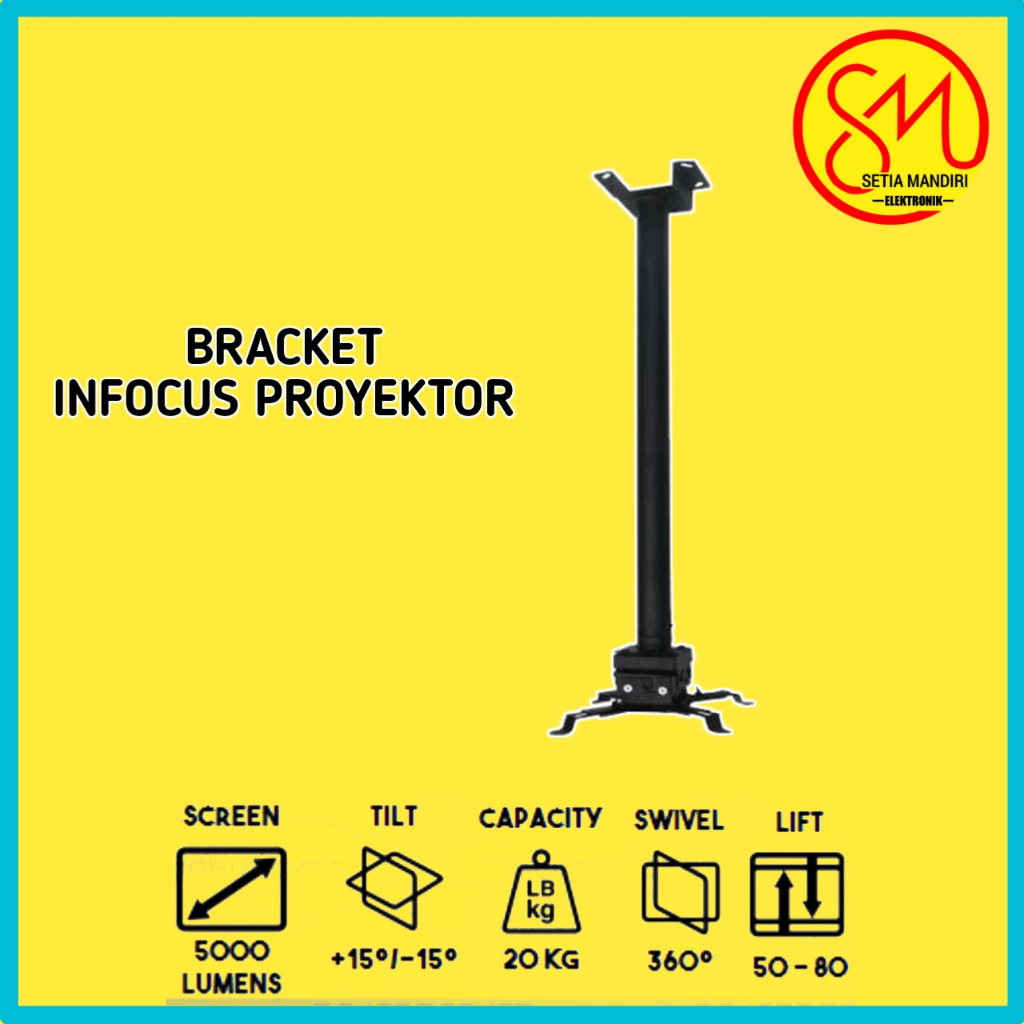 Jual BRACKET BRAKET INFOCUS PROYEKTOR GANTUNG CEILING PLAFON TIANG 1 ...