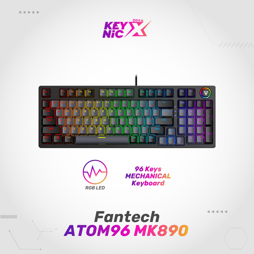 Jual Fantech ATOM96 MK890 RGB Keyboard knob Gaming Mechanical Full Size Garansi Resmi KEYNIC ...