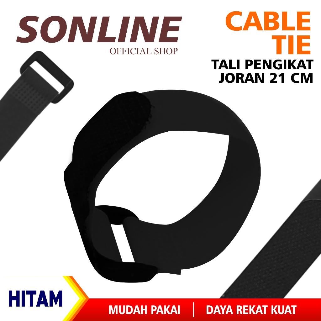 Jual SONLINE Velcro Reverse Buckle Cable Tie Aquasea Warna Hitam ...