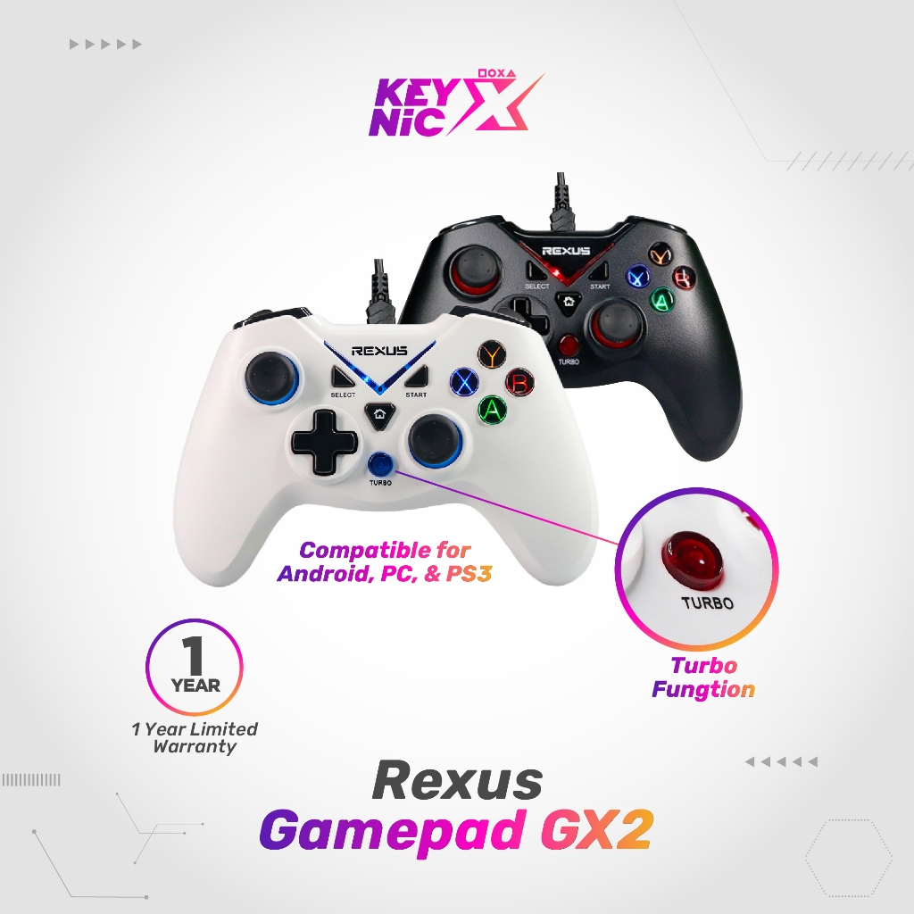 Jual Rexus Pro Gaming Stick Controller Gamepad GX2 Garansi Resmi KEYNIC ...