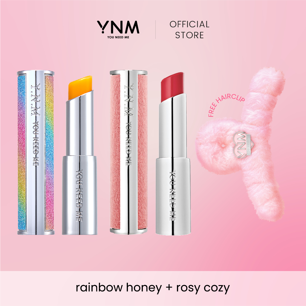Jual YNM Rainbow Honey Lip Balm Special Bundle 1+1 [FREE Hair Clip ...