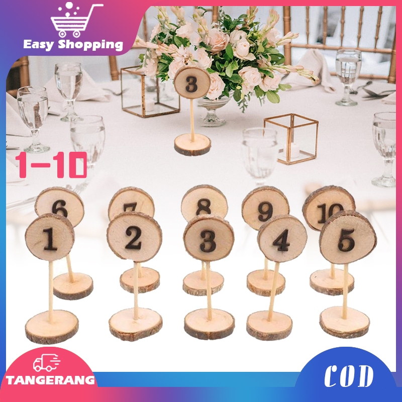 Jual Nomor 1-10 Nomor Meja Restoran Kayu Table Number Nomor Meja Cafe ...