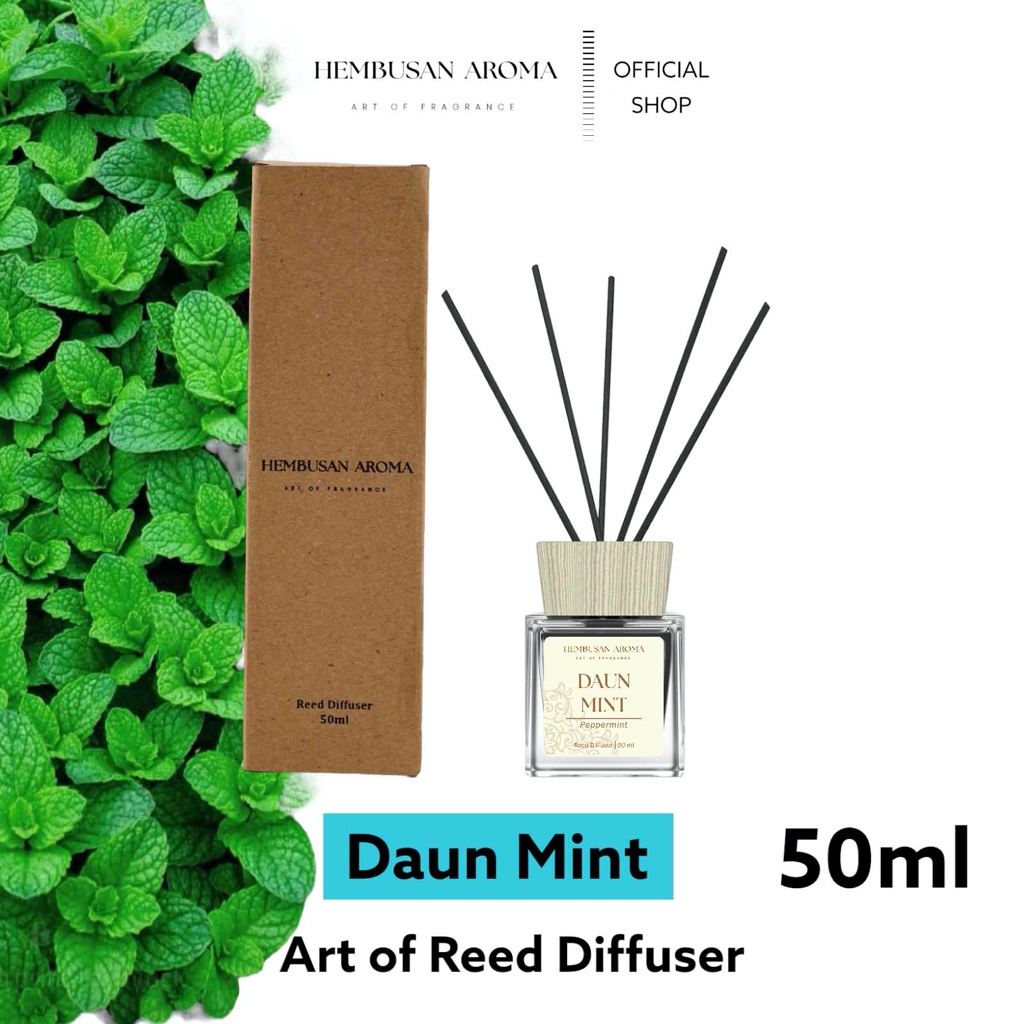 Jual Hembusan Aroma Reed Diffuser Daun Mint Peppermint Pengharum ...