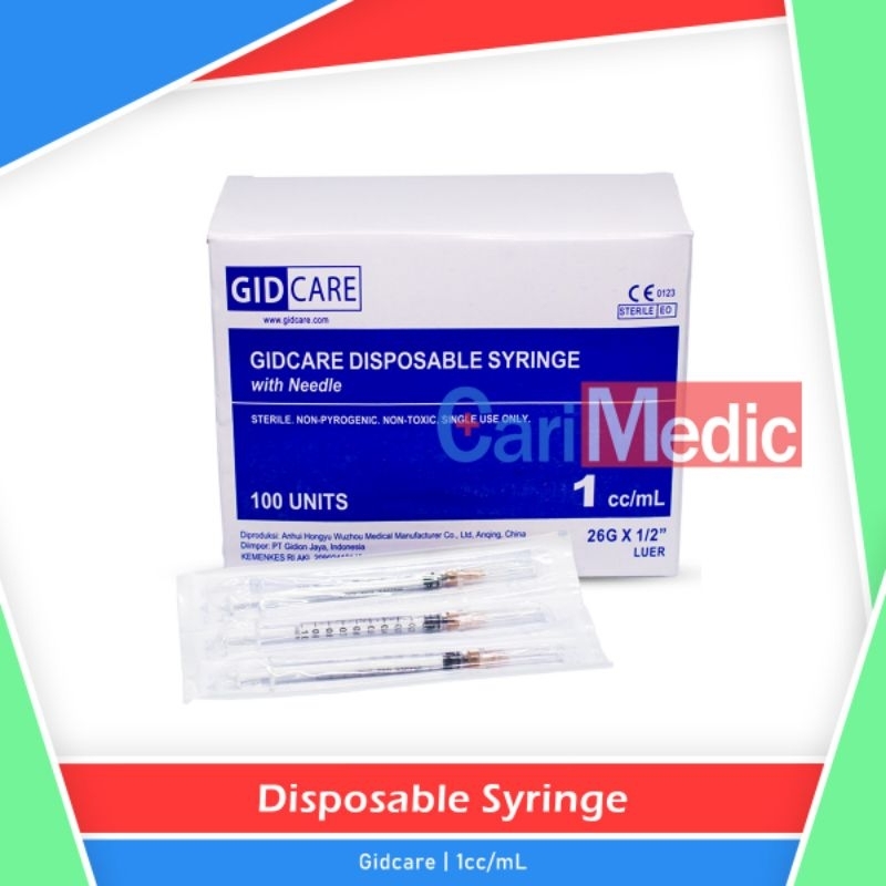 Jual Spuit 1cc Gidcare | Syringe 1ml Disposable | Jarum Suntik Steril ...