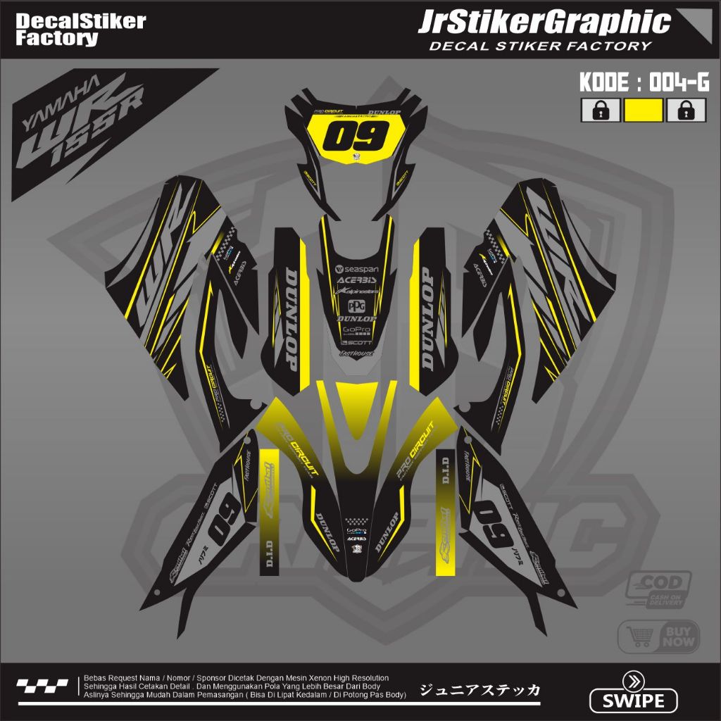 Jual Decal WR155 Full Body Variasi- Decal WR Supermoto Stiker Dekal ...