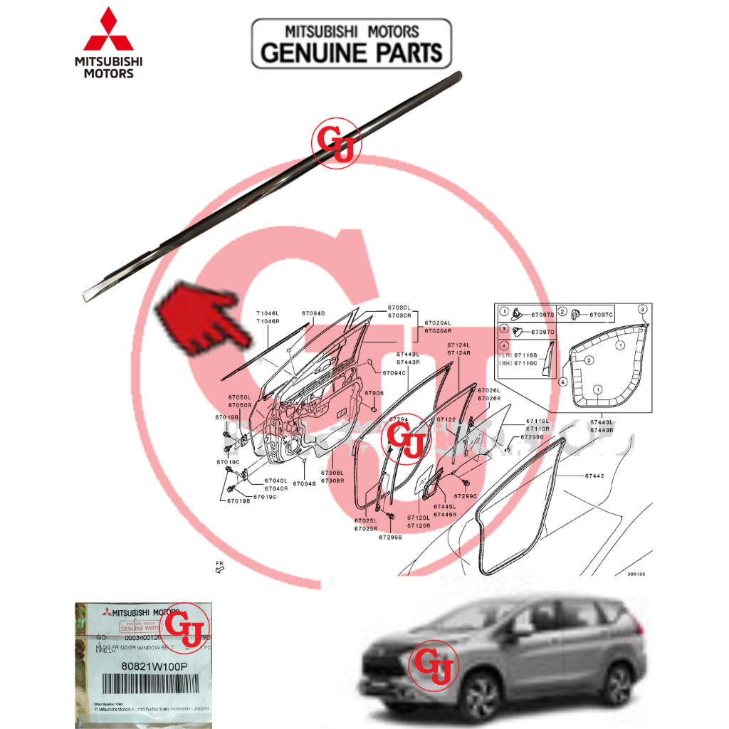 Jual PELIPIT PINTU I LH MITSUBISHI XPANDER 80821W100P | Shopee Indonesia