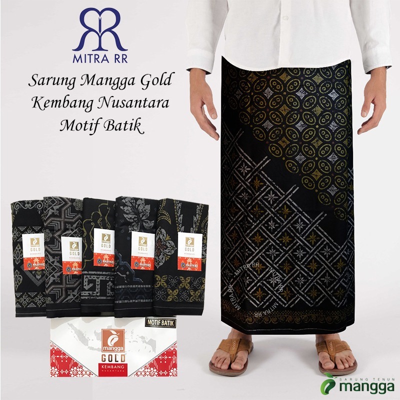 Jual Sarung Mangga Gold Motif Batik Kembang | Sarung Tenun Dewasa Batik ...
