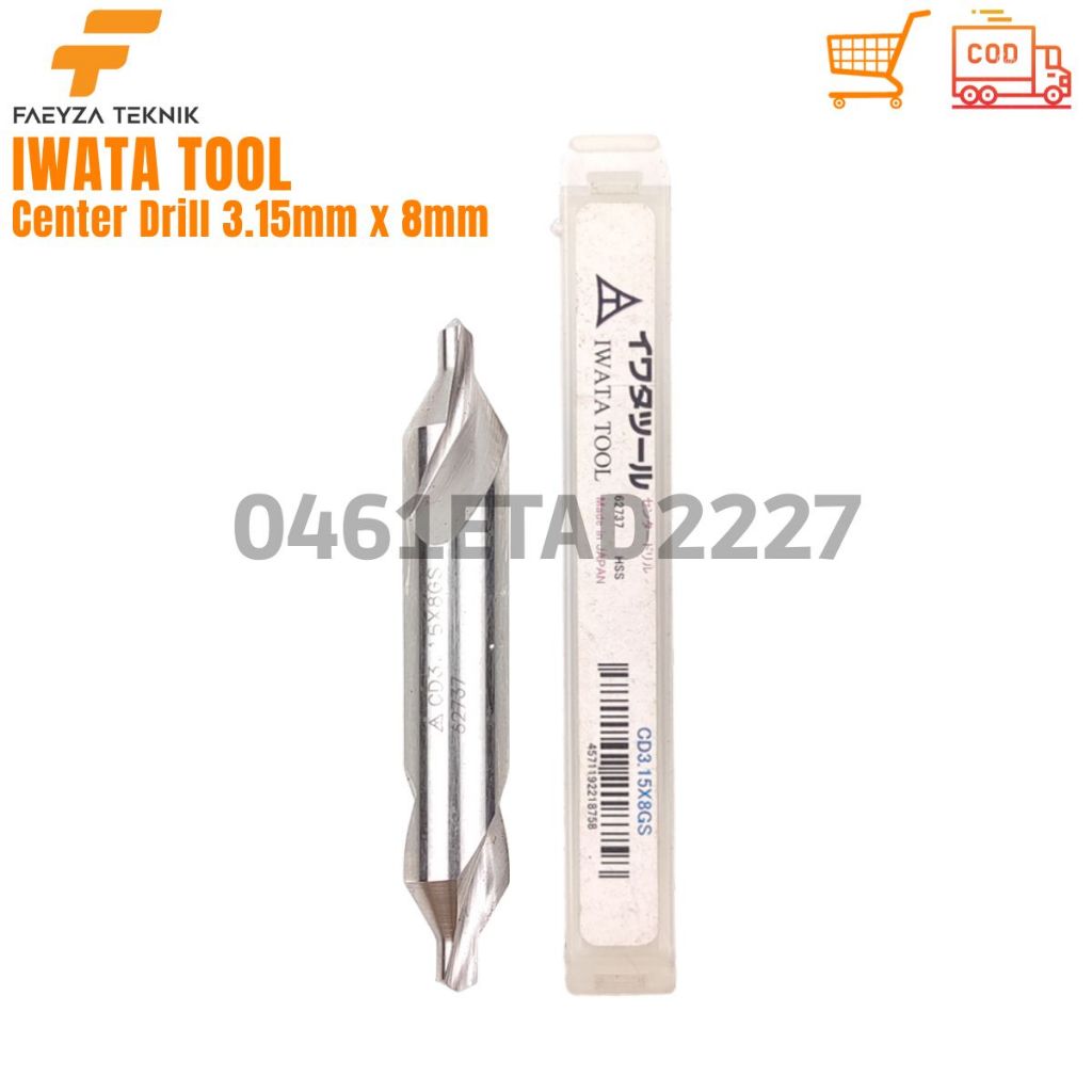 Jual Bor Titik Center Drill 3.15mm x 8mm x 60 Derajat Spot Drill Iwata ...