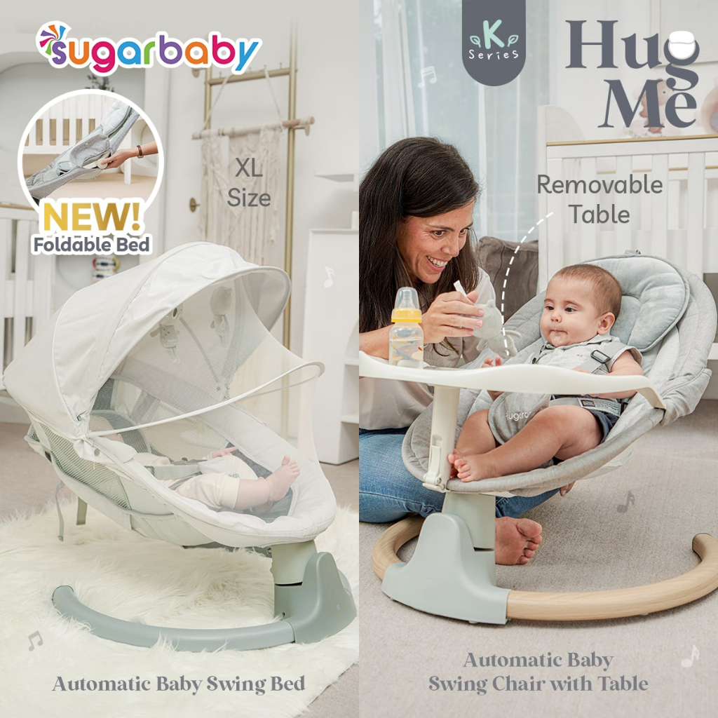 Jual SUGAR BABY HUG ME AUTOMATIC SWING CHAIR WITH TABLE & HUG ME K ...