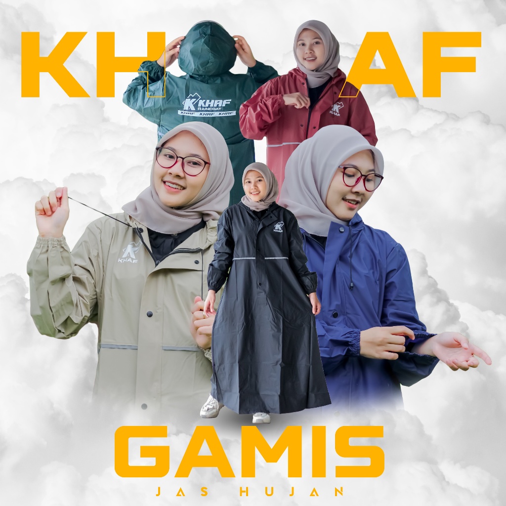 Jual KHAF Jas Hujan Gamis Wanita Muslimah Syar;i Dewasa Anti Rembes ...