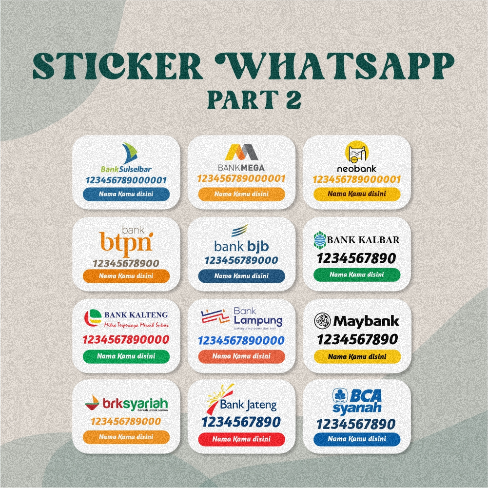 Jual Jasa Sticker Whatsapp | Sticker Rekening Custom | Part 2 | Shopee ...