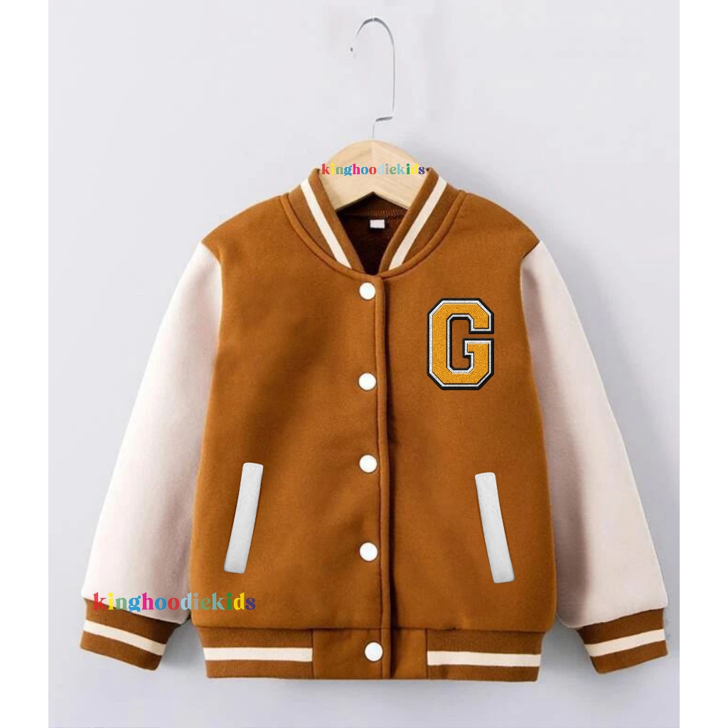 Jual Jaket Varsity Anak Inisial G Laki Laki Perempuan Umur 2 3 4 5 6 7 ...