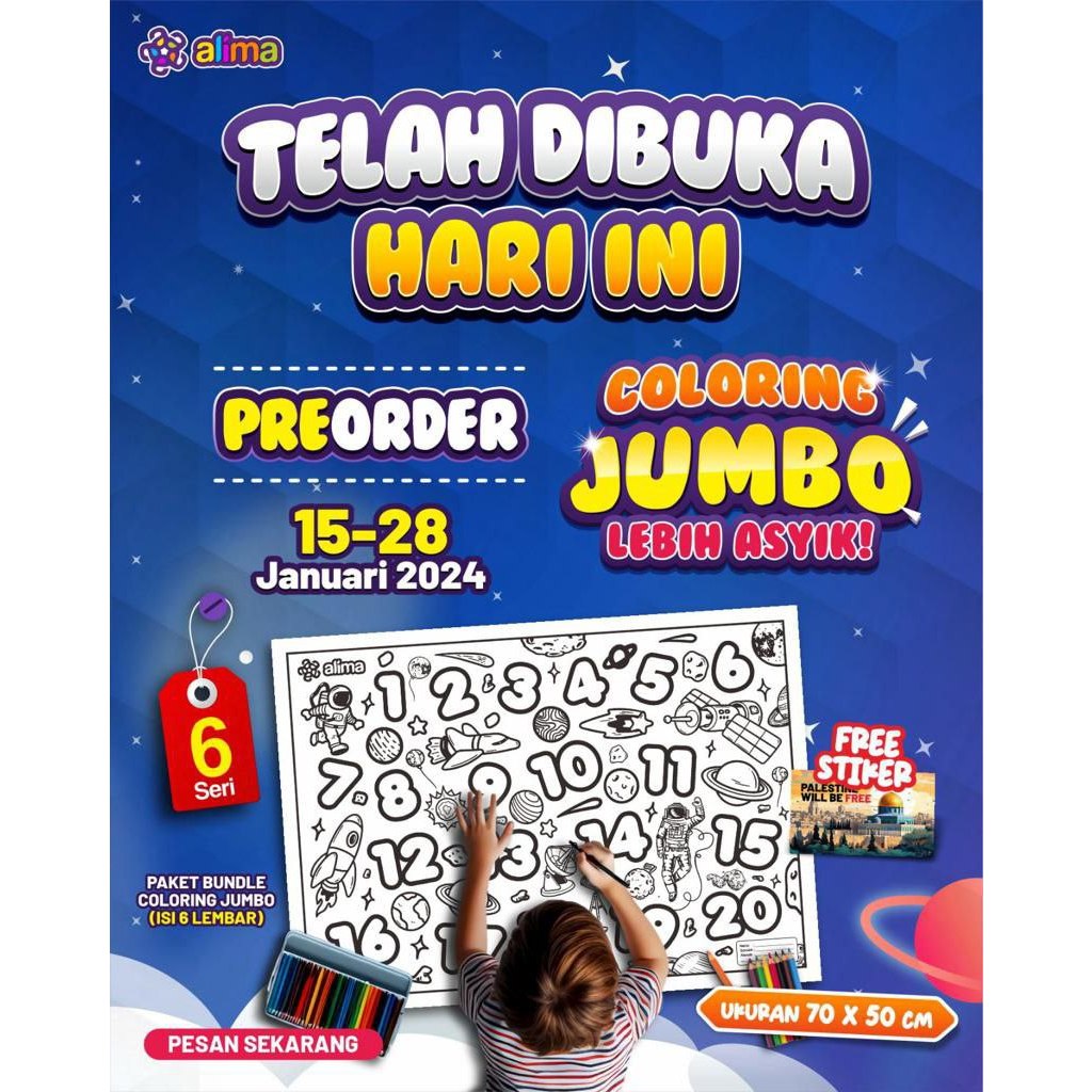 Jual Kertas Gambar Mewarnai Jumbo Coloring Fun Anak Kreatif Tema ...