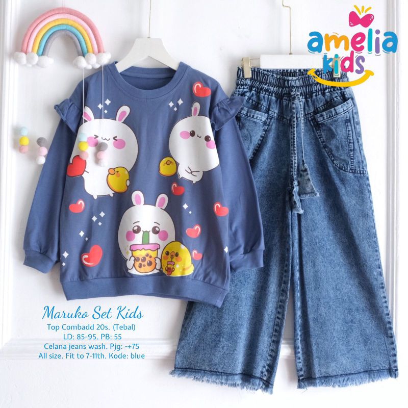 Jual SETELAN KAOS COMBAD DAN CELANA ANAK PEREMPUAN // MARUKO SET ...