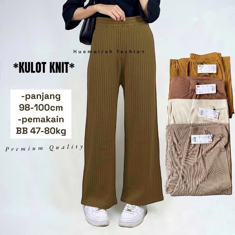 Jual CELANA KULOT PREMIUM JUMBO BIGSIZE RIB KNIT / CELANA PANJANG ...