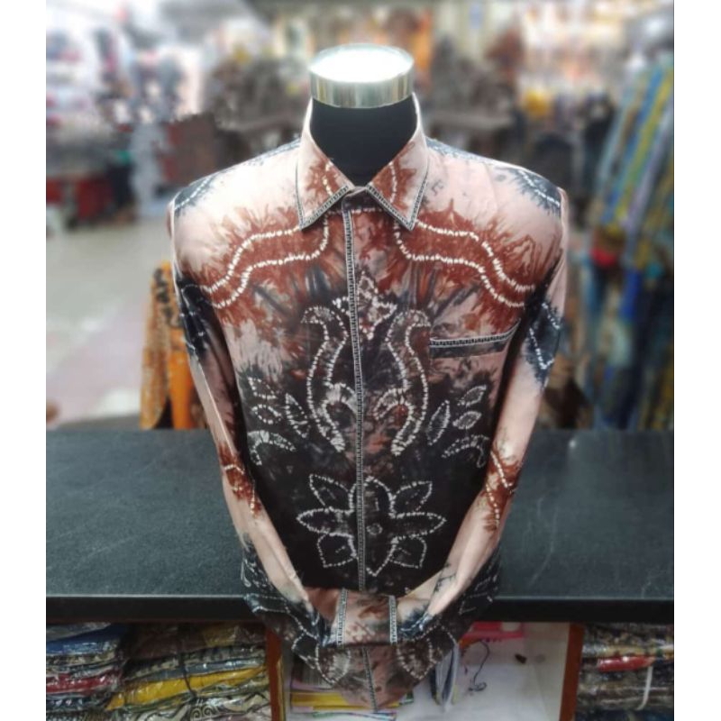 Jual KEMEJA BATIK SMOCK SATIN FULL TRIKOT WAFER PREMIUM THAMRIN CITY ...