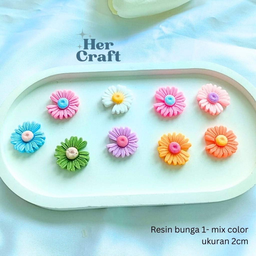 Jual HerCraft - Resin Bunga - Campur Warna - isi 18pc | Shopee Indonesia