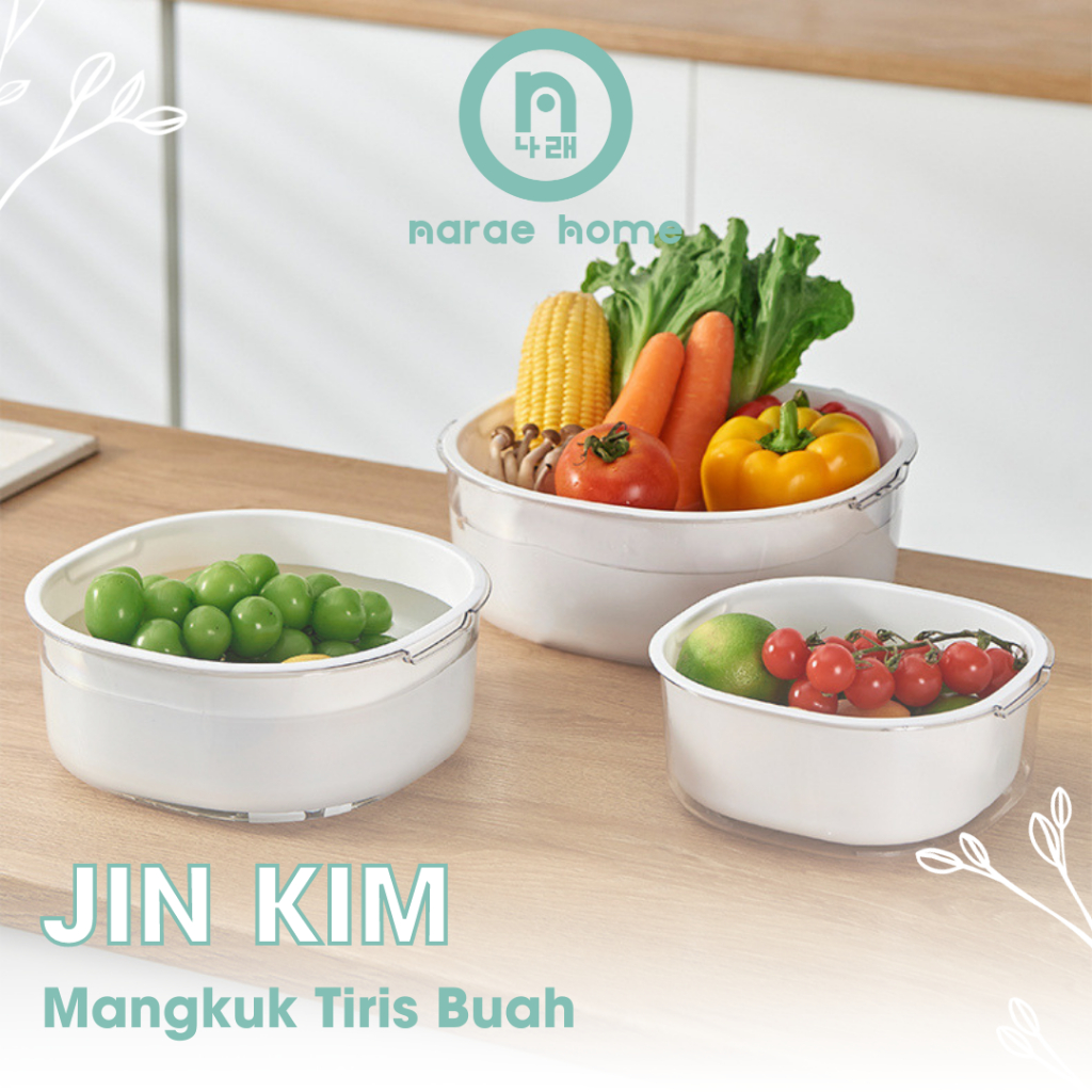 Jual 【NARAE】JIN KIM Mangkok Pencuci Sayuran Mudah Peniris Dapur ...