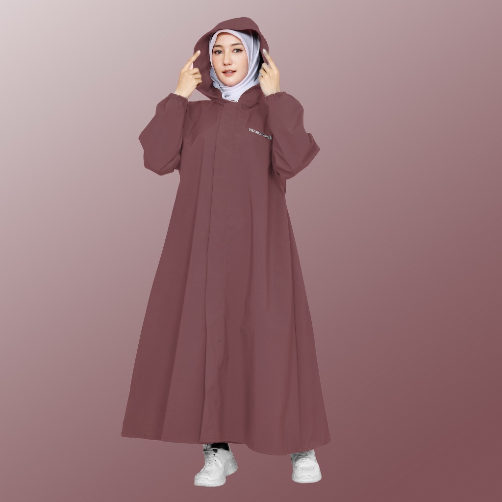 Jual Jas Hujan Gamis Backpack Wanita Dewasa Mantel Tebal Lentur Anti ...