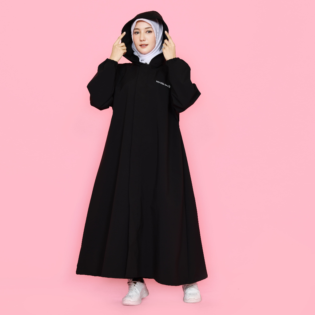 Jual Jas Hujan Gamis Backpack Wanita Dewasa Mantel Tebal Lentur Anti ...