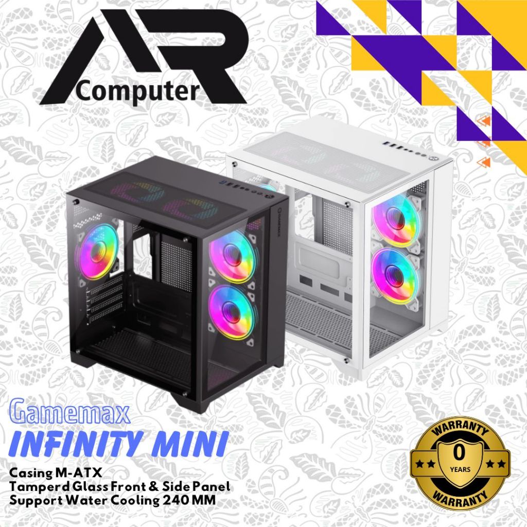 Jual GameMax Infinity Mini Black / White M-ATX Dual Chamber Casing ...