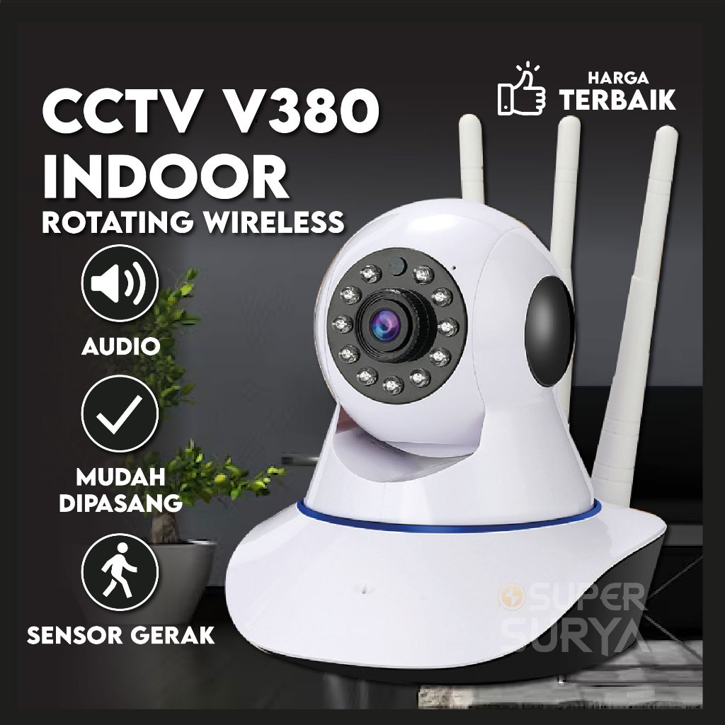 Jual CCTV Indoor V380 Pro Rotatable 1080P Kamera Wifi Meja Camera Mic ...