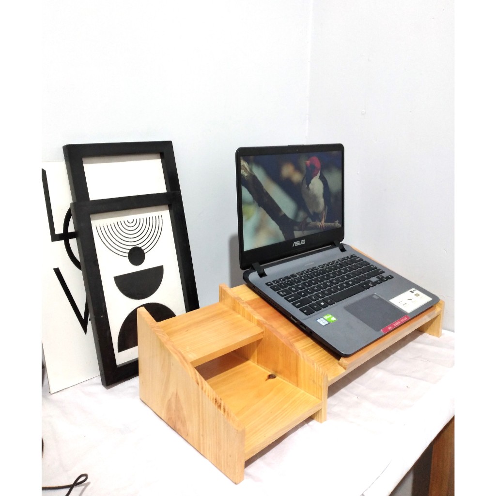 Jual Monitor stand kayu/dudukan laptop/alas monitor/meja laptop kayu ...