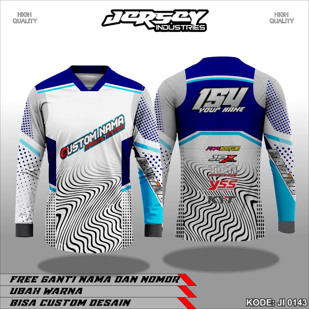 Jual Jual Jersey Racing Lengan Panjang Full Printing, Bisa Ubah Nama ...