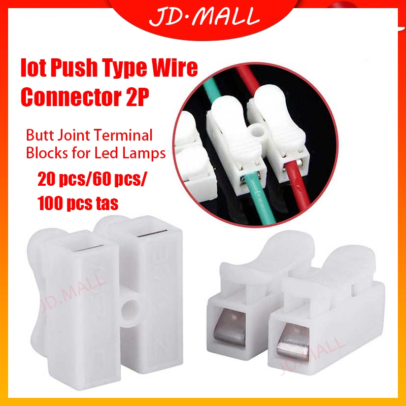 Jual JD.MALL Quick Connect Terminal Block Cable / 2 Wire Connector ...