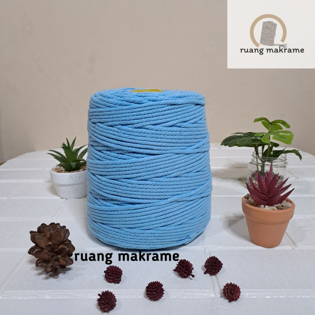 Jual tali katun macrame 4mm 3ply 1kg warna tali katun makrame cotton ...