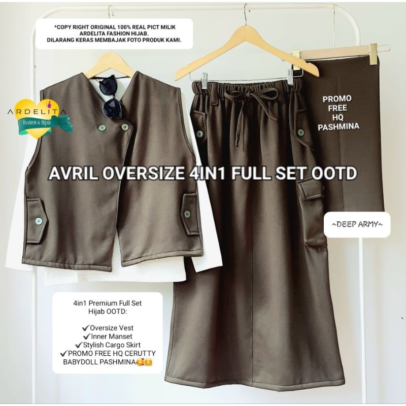Jual AVRIL OVERSIZE VEST 4IN1 SET CARGO SETROK KARGO PREMIUM HEMAT ...