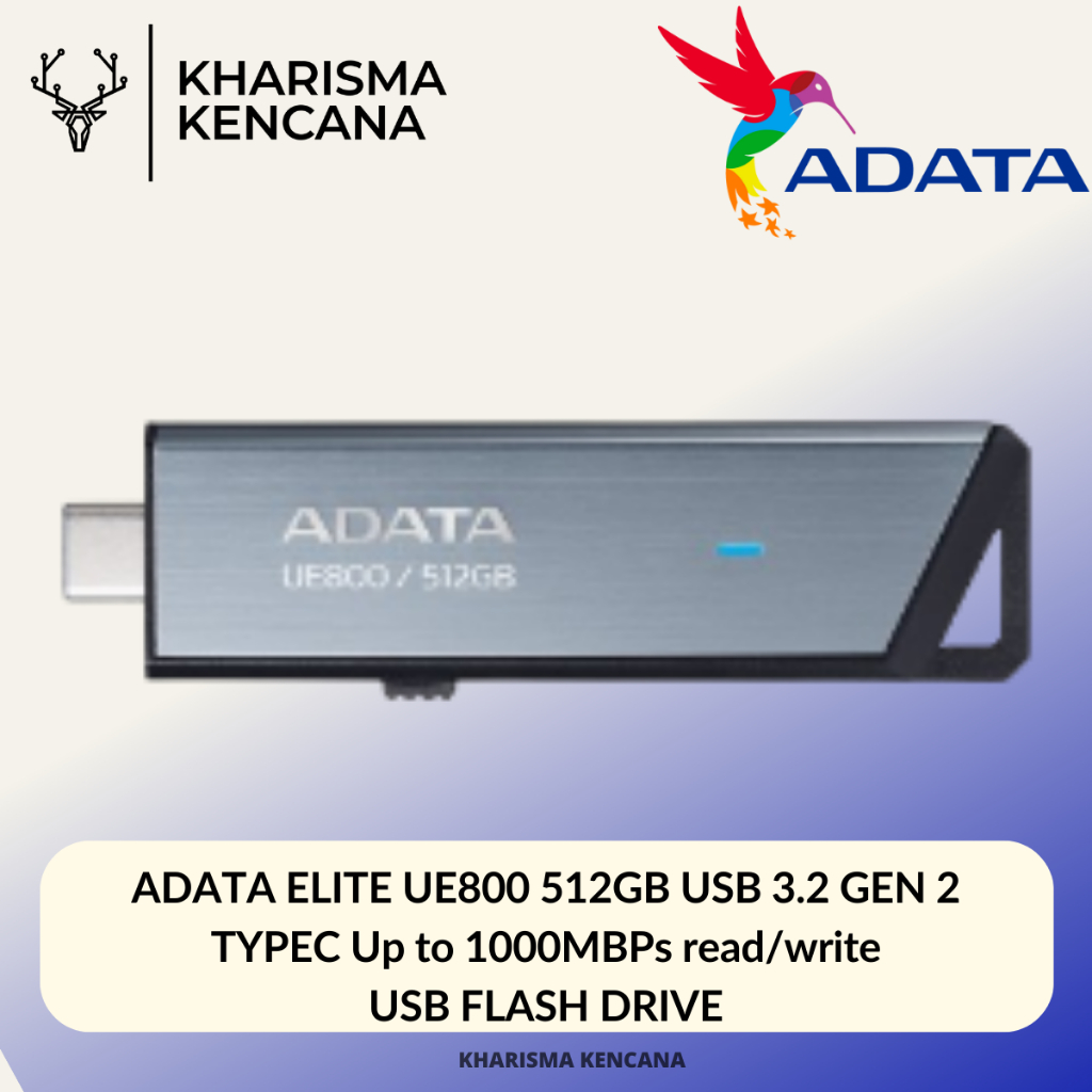Jual ADATA ELITE UE800 512GB / 1TB USB 3.2 GEN 2 TYPEC Up to 1000MBPs ...
