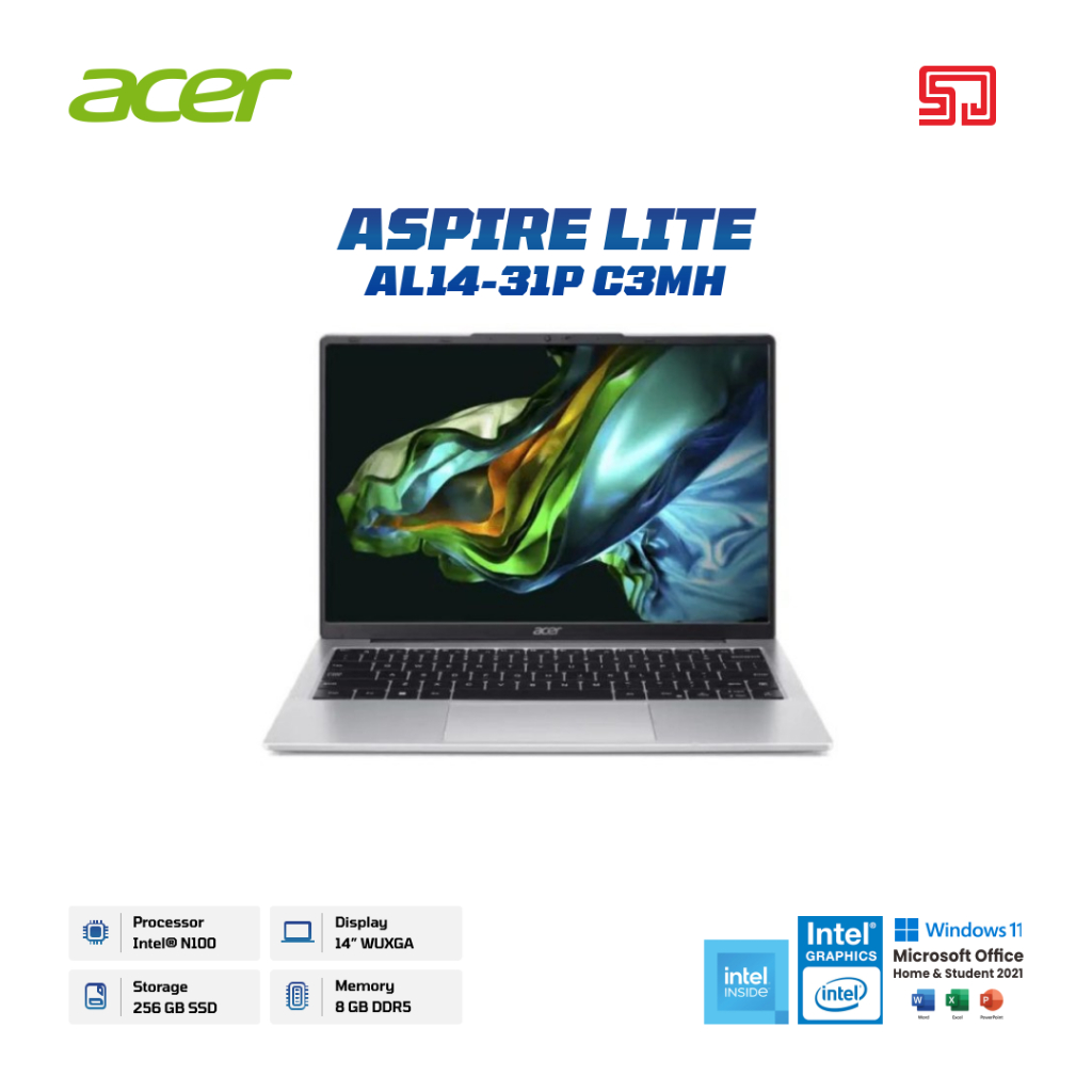 Jual Acer Aspire Lite AL14 31P C3MH Intel Processor N100 8GB 256GB SSD ...